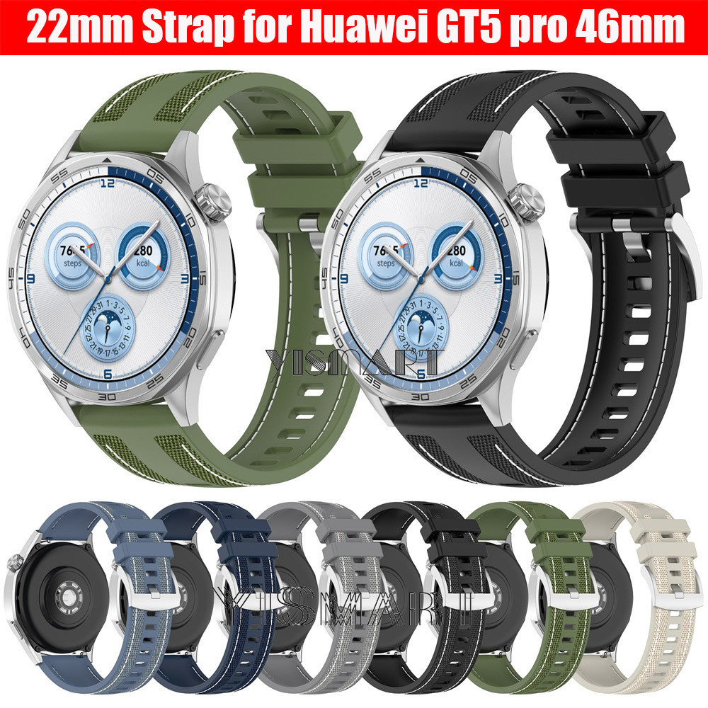 22mm Nylon Silicone Strap for Huawei Watch GT5 Pro GT4 46mm Sport ...