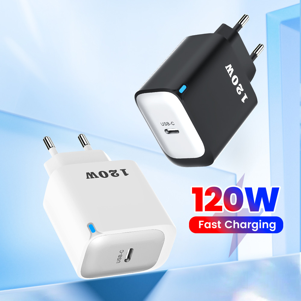 Fast Charger 120W Charging Head Type c Charging Adapter PD 18W for iP15/16 Power Adapter ...