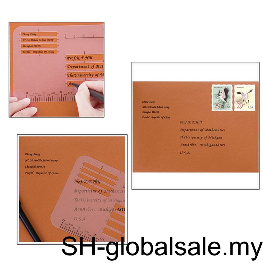 4PCS/Set Letter Craft Stencil Kit Transparent Addressing Guide ...