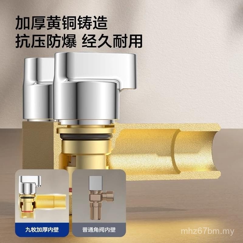 Jomoo Satu Injap Sudut Keluar Tiga Keluar Pengedar Air Tembaga Halus ...