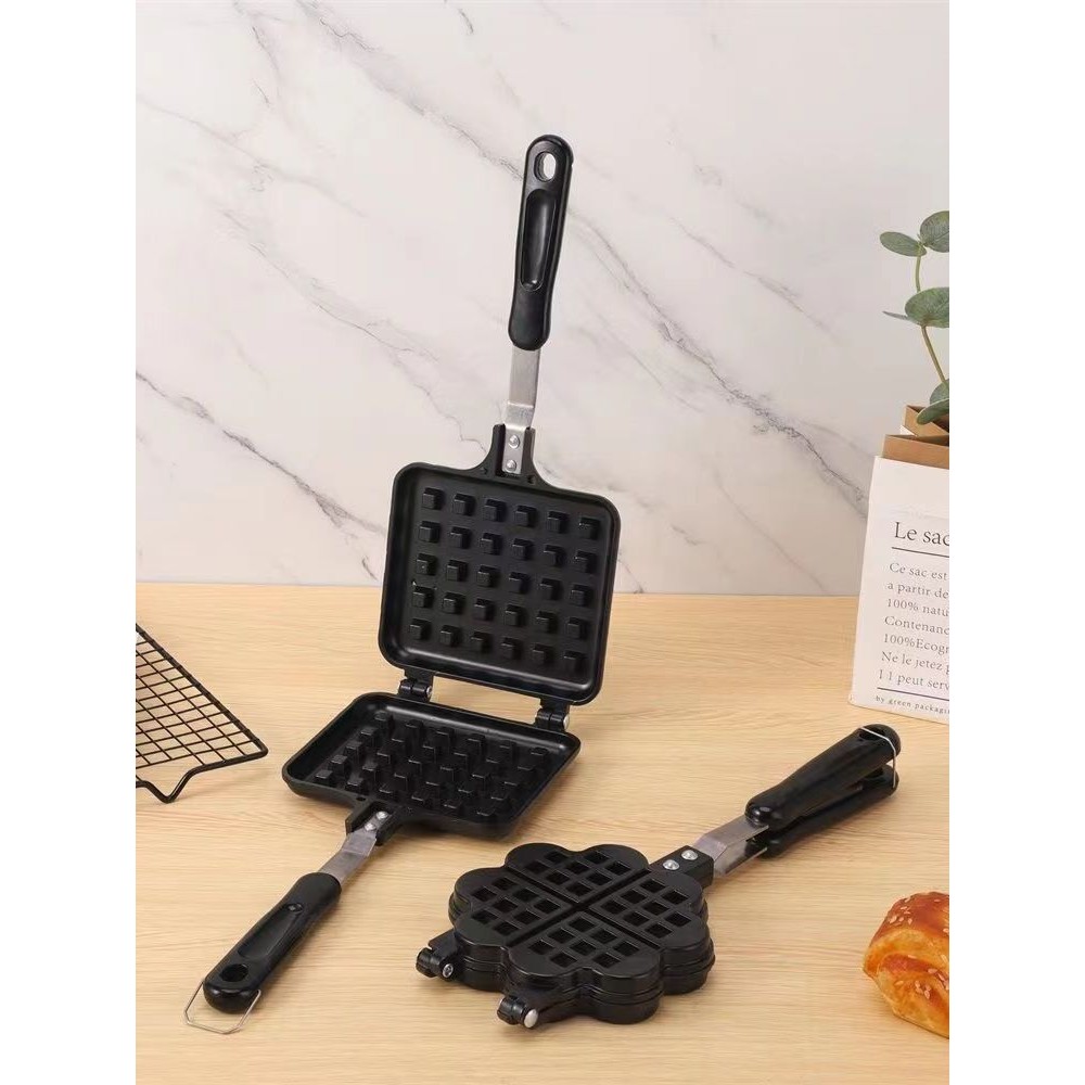 Pembuat Wafel Gas Isi Rumah Mesin Wafel Roti Kuali Pembakar Dua Sisi ...