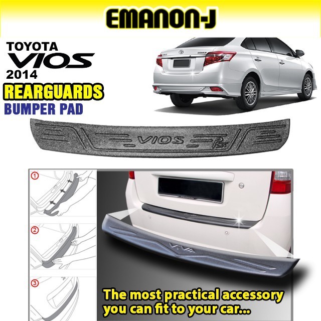 Toyota Vios 2014 - 2018 Rear Bumper Guard Bumper Pad Protector - Black ...