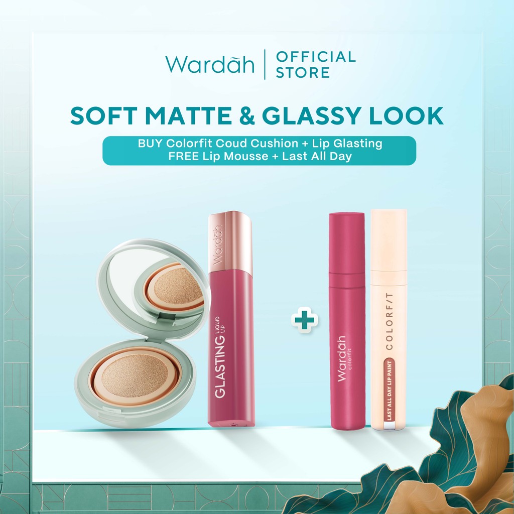 [BUY 2 GET 4] Wardah Colorfit Cloud Cushion + Glasting, Soft Matte Look ...