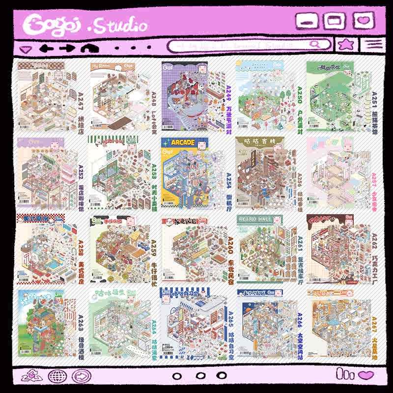 Gogoj Genuine Authorized Original Cute Korean Miniature Stacking Three ...