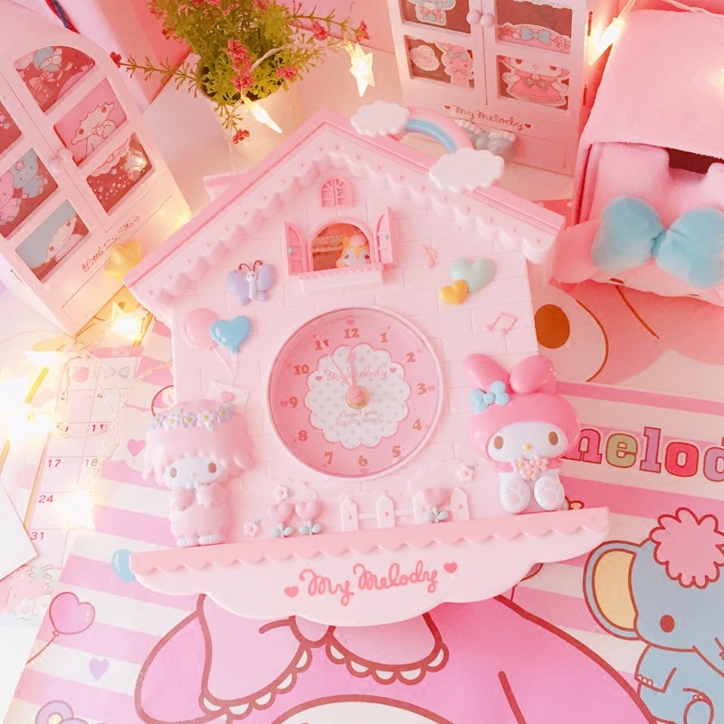 Jam Dinding Hiasan Bilik Tidur My Melody Pink Melodi Jam Tupai Kecil ...