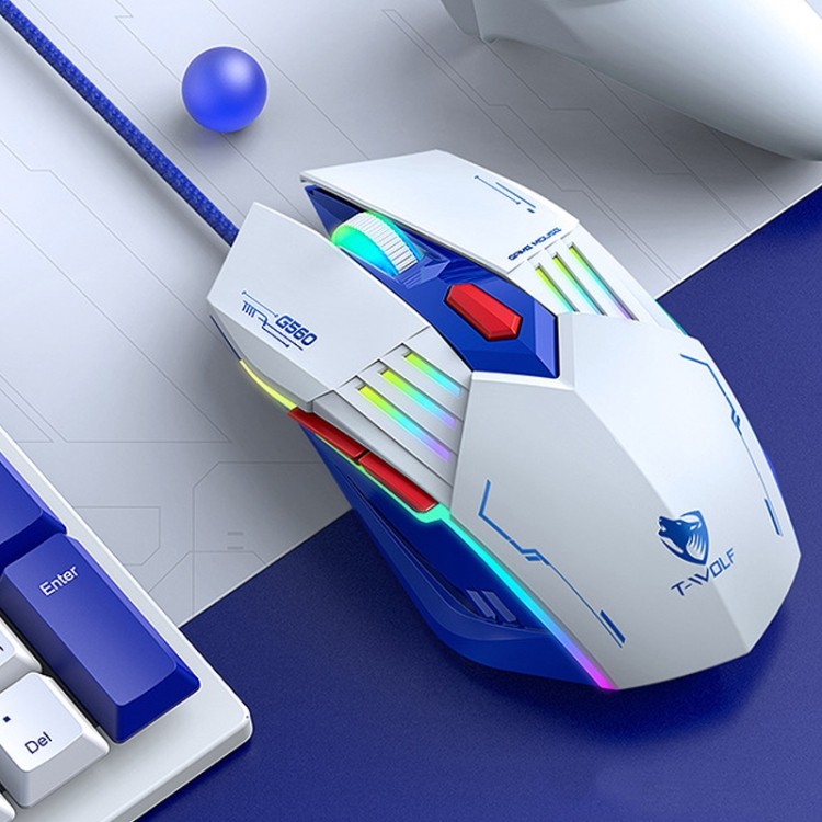 Dropshiping T-WOLF G560 6-keys Cool Breathing Light Gaming Wired Mouse ...
