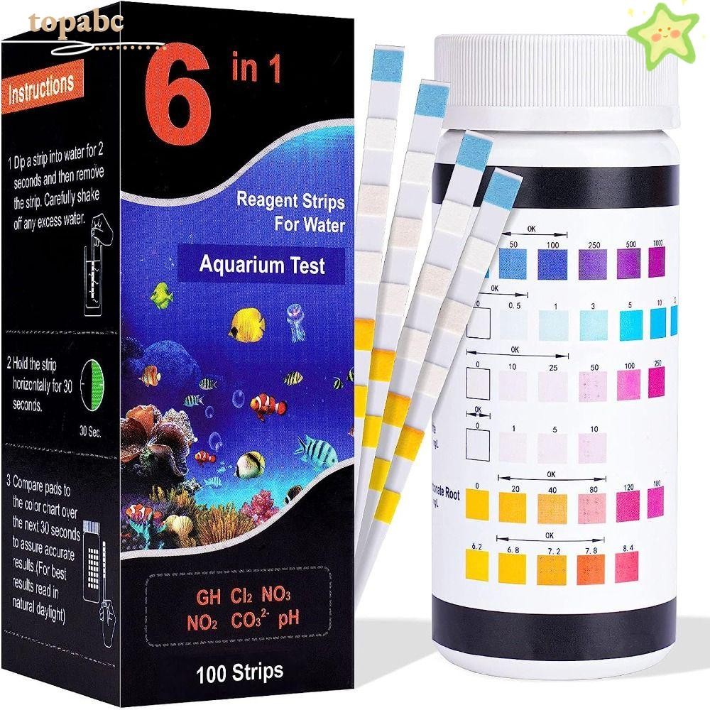 TOPABC 100ct Water Problems Testing Strips, PET 6-In-1 Aquarium Test ...