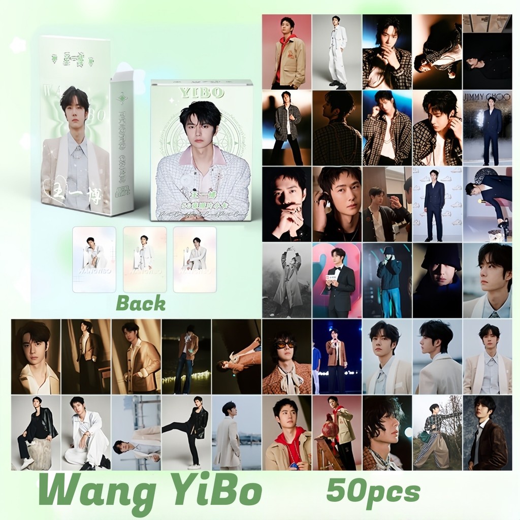 50-55pcs Chinese Drama Actor Wang YiBo Hologram Lomo cards Jerry Tian ...