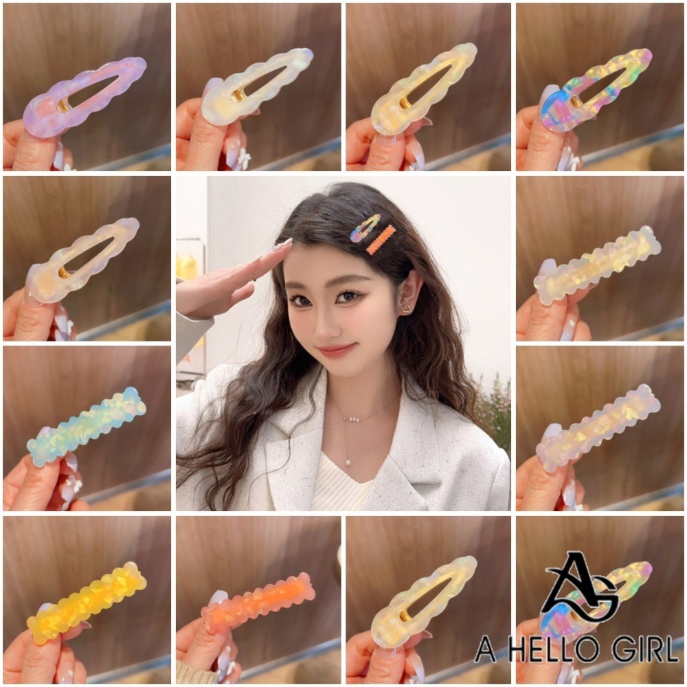 A HELLO GIRL Korean Sweet Cute Girl Acetic Acid Cloud Wave with Broken ...
