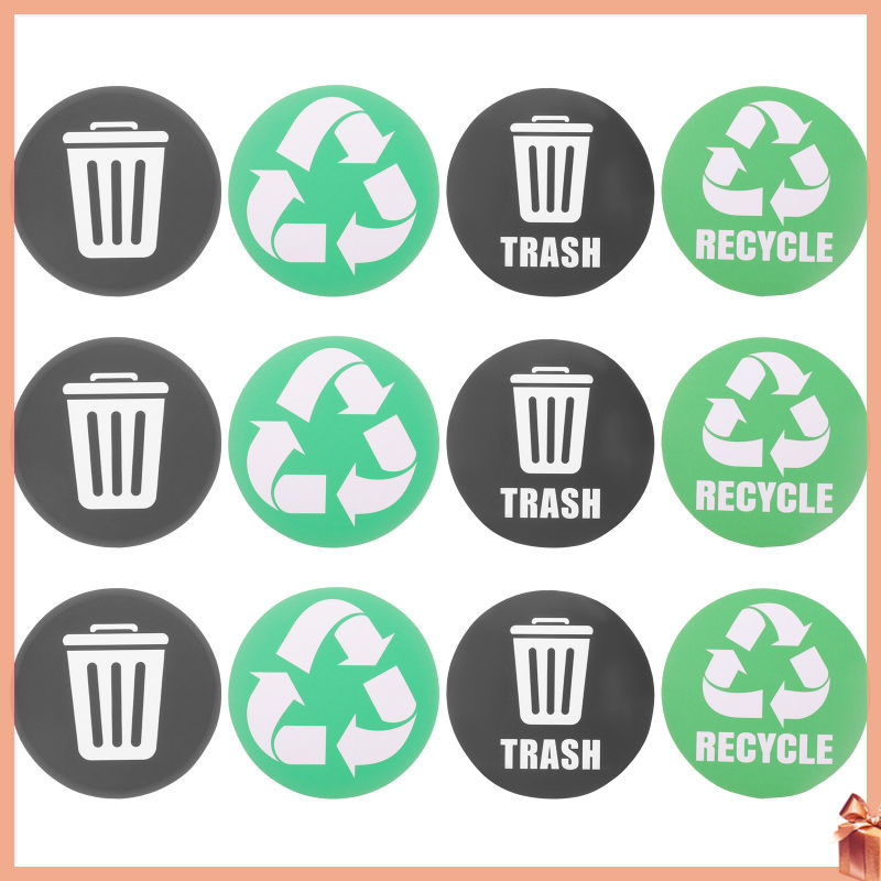 Waterproof Stickers Garbage Sign Labels Trash Bin Can Classification ...