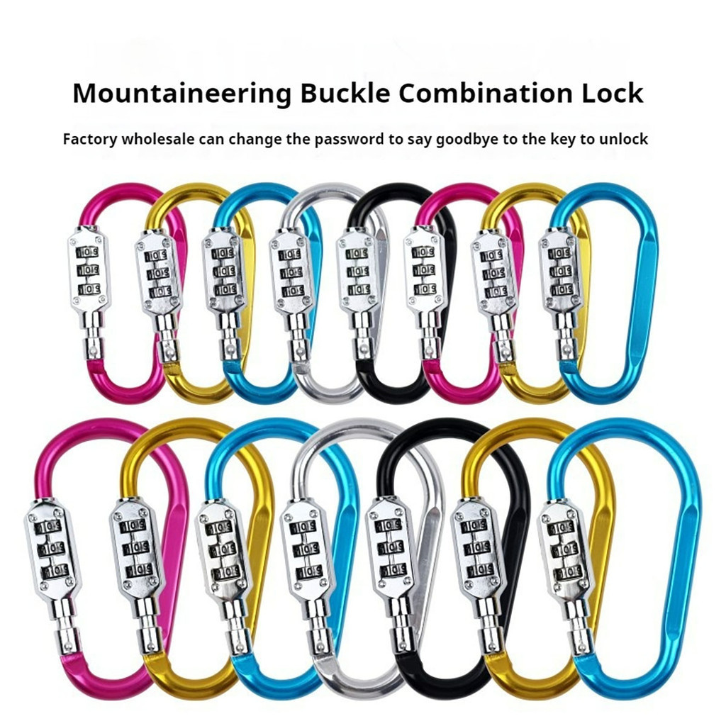 Combination Lock Padlock D-Type Backpack Carabiner Luggage Lock ...