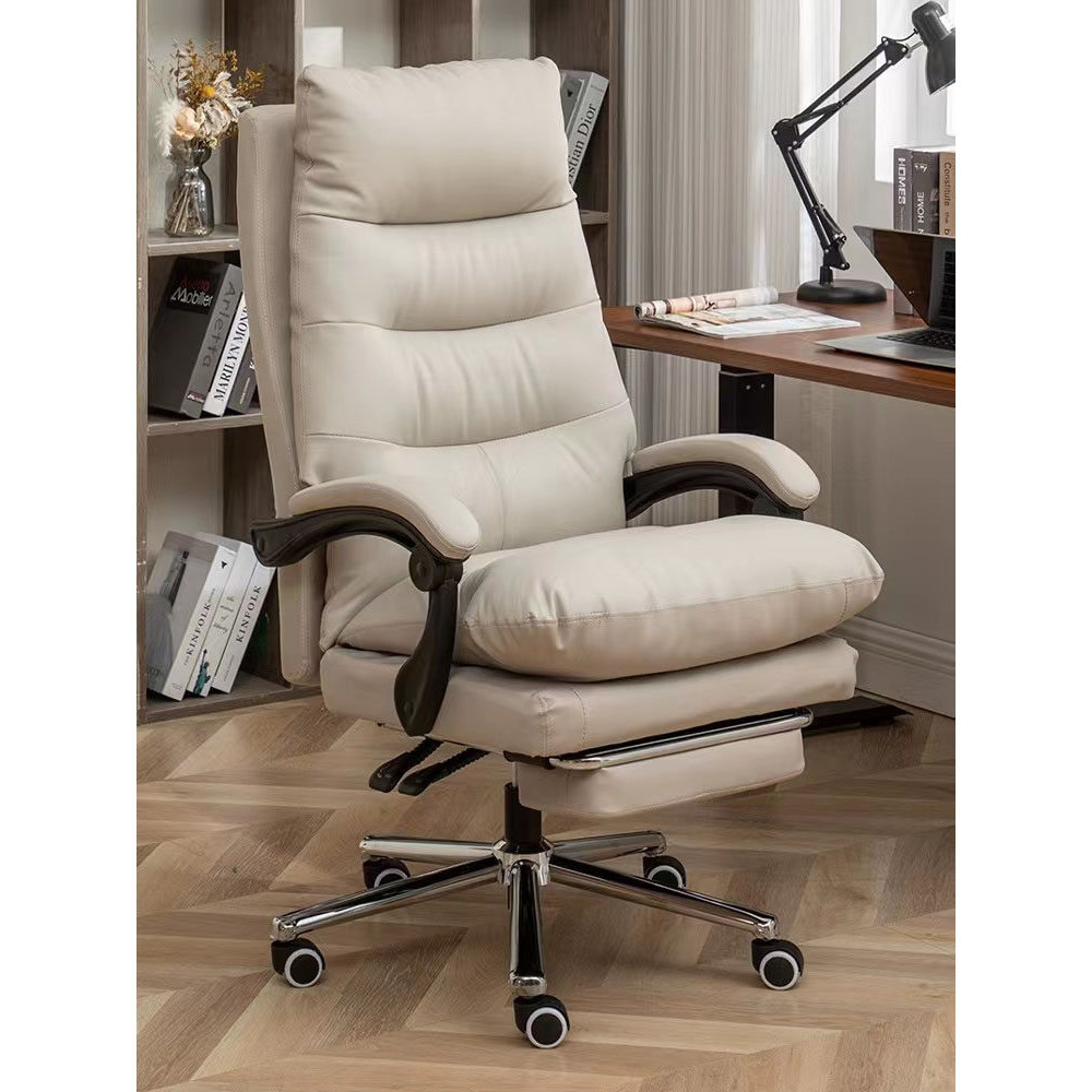 Comfortable office chair long sitting boss chair leather nap office ...