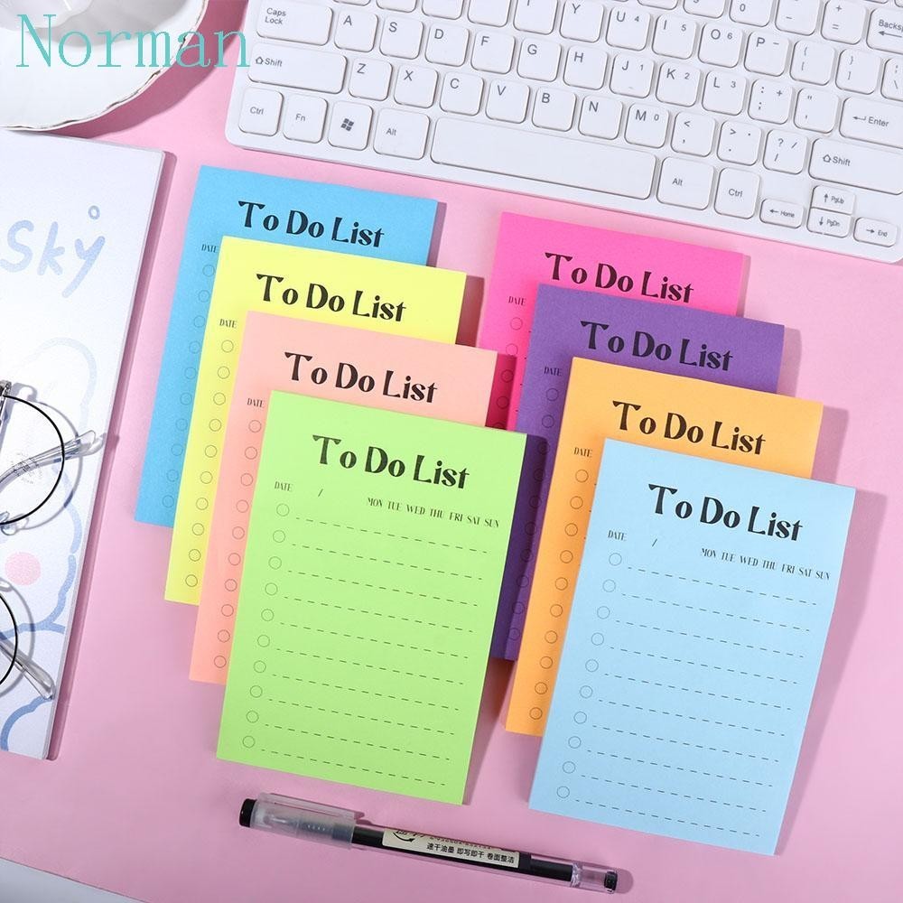 NORMAN To Do List Sticky Pad Self Discipline 8 Color Student Stationery ...