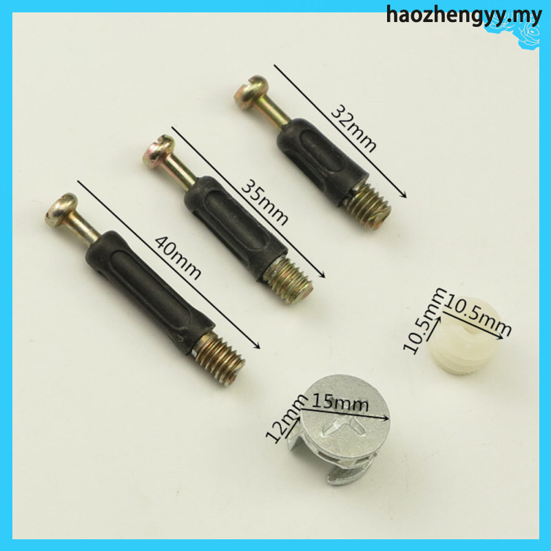 [Ready Stock] Fastening Connector 24 Sets Furniture Fastener Screws Cam ...