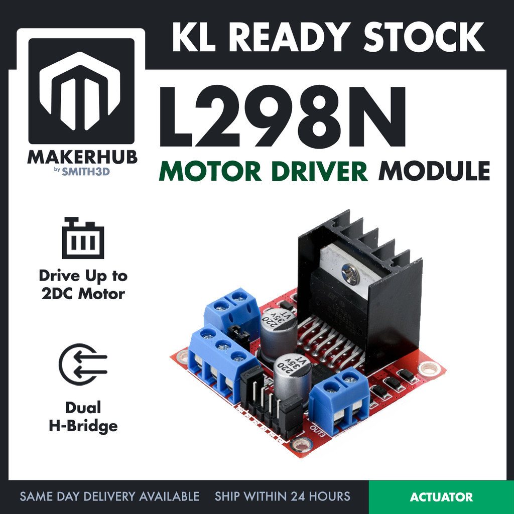 L298N Motor Driver Module Arduino Compatible Dual H Bridge Dual DC ...