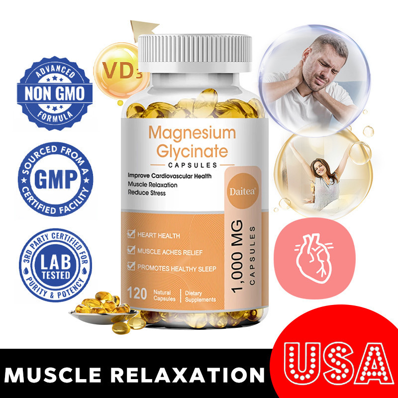 Daitea Magnesium Glycinate Supplement Supports Heart Health, Supports ...