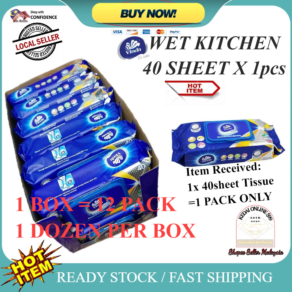 WET TISSUE VINDA VIRAL 【1 PACK ONLY】 Deluxe Wet Kitchen Towel (TISU ...