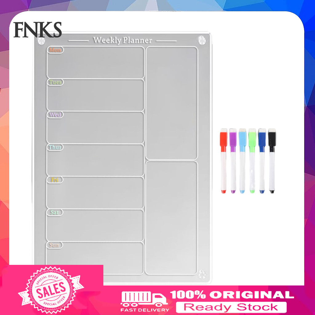 [Ready stock] Fridge Calendar Acrylic Fridge Calendar Magnetic Weekly ...
