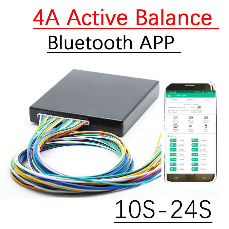 Smart Bluetooth 4A Active Balance 10S- 24S Li-on Lifepo4 LTO lithium ...
