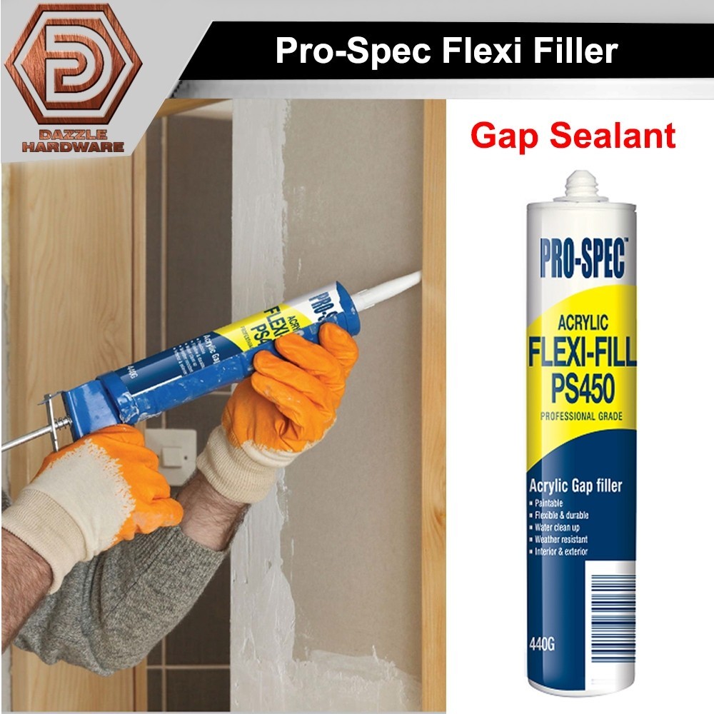 Pro-spec acrylic flexi fill gap sealant silicon tutup lubang wall crack ...