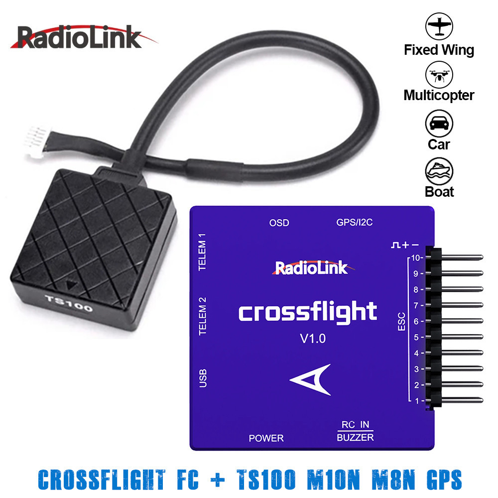 Radiolink Crossflight Flight Controller 2-12S 10 PWM FC wih OSD TS100 M10N M8N GPS | Shopee Malaysia