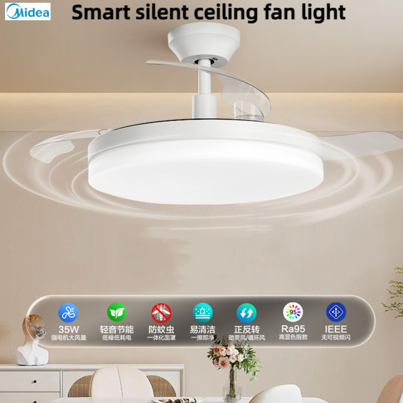 Midea Smart Silent Ceiling Fan Light Remote Control Style Modern ...