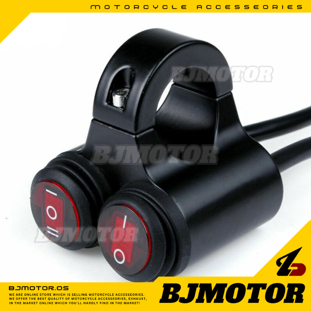 Motorcycle Switch Cnc Headlight Waterproof Red Switch LED Spotlight ...
