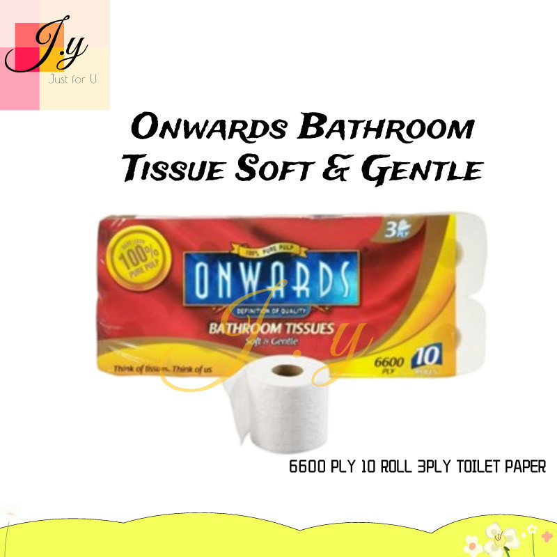 (FREE SHIPPING NO SBH/SRW) Onwards Bathroom Tissue Soft & Gentle 6600 PLY 10 ROLL 3PLY TOILET ...