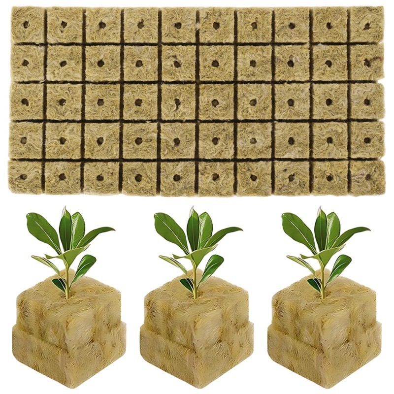 50Pcs/Set Hydroponic Grow Media Rockwool Plant Soilless Substrate ...