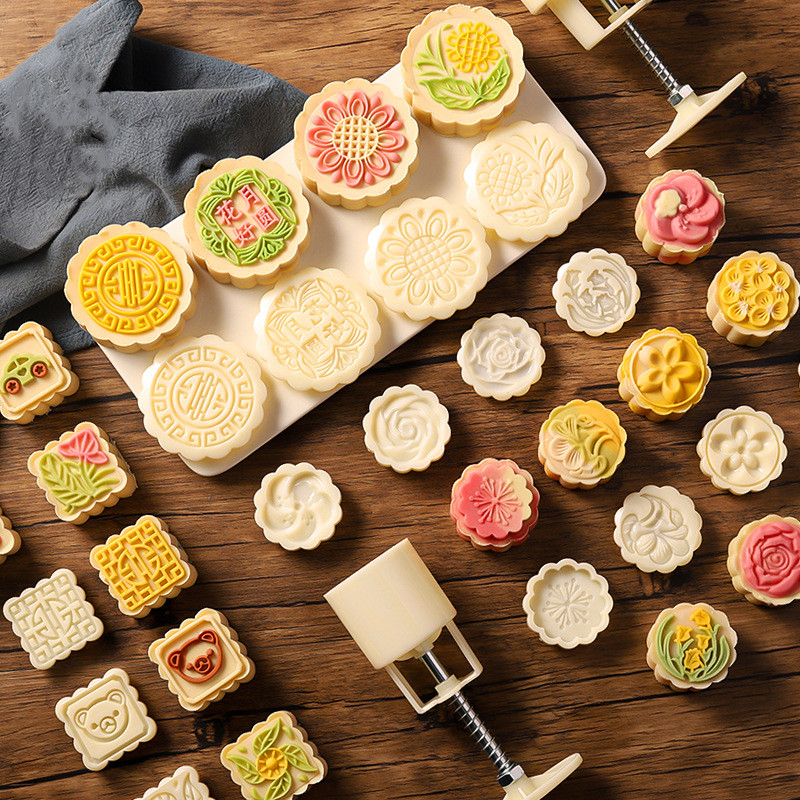 50g/75g/100g Traditional Mooncake Stamps with 1Pc Stamper Mold Chinese ...