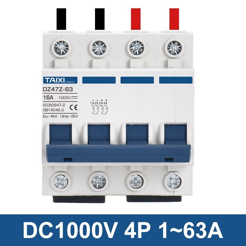 Solar energy PV MCB DC 1000V Miniature Circuit Breakers 2P 60A 500V photovoltaic power ...