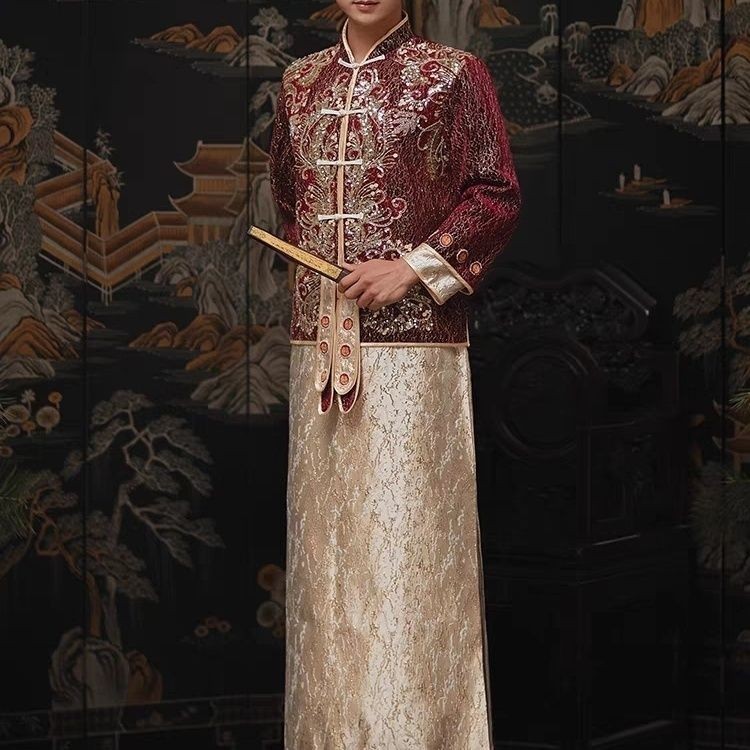 Groom Xiuhe Dress 2023 Chinese Wedding Dress Wedding Toast Dress Men's ...