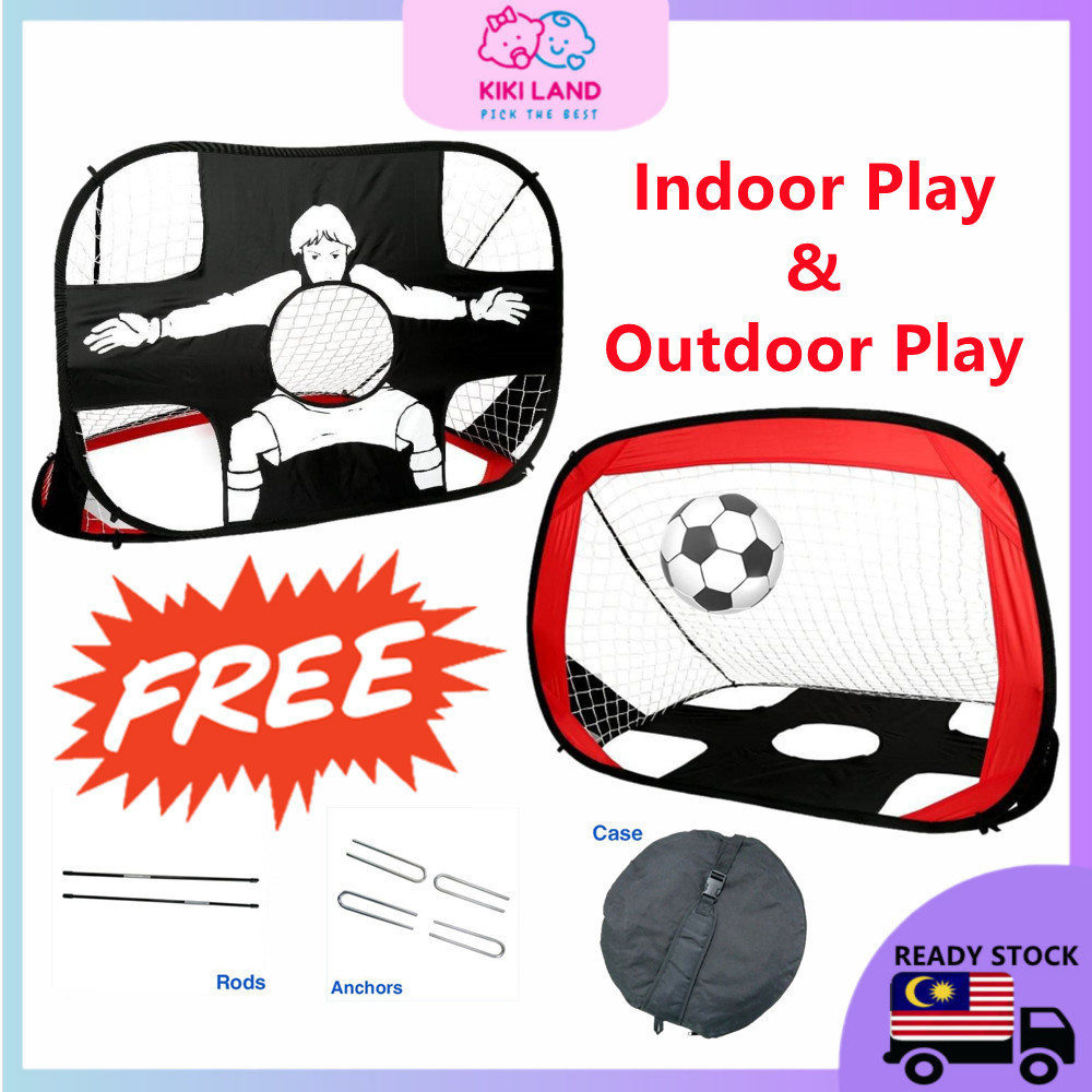 2-in-1 Pop Up Folding Portable Football Goal Football Tiang 2 in 1 Mini ...