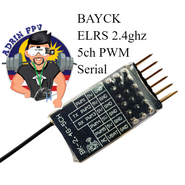 BAYCK ELRS 2.4G 5CH PWM ExpressLRS Receiver 2.0dBi 2.4G Copper Antenna ...