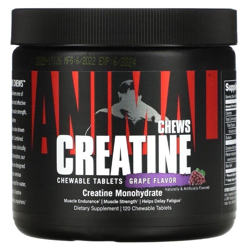 Universal Nutrition, Animal, Creatine Chews, Grape or Fruit Punch, 120 ...