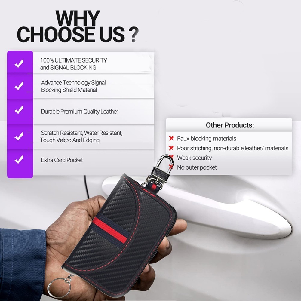 Car Key Signal Blocker Pouch Faraday Cage Fob Pouch Keyless RFID ...