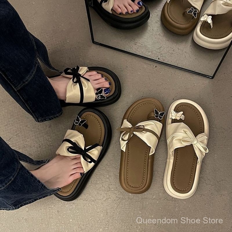[Hot Sale] Size35-40 Kasut sandal wanita bertali kupu-kupu dengan tapak ...