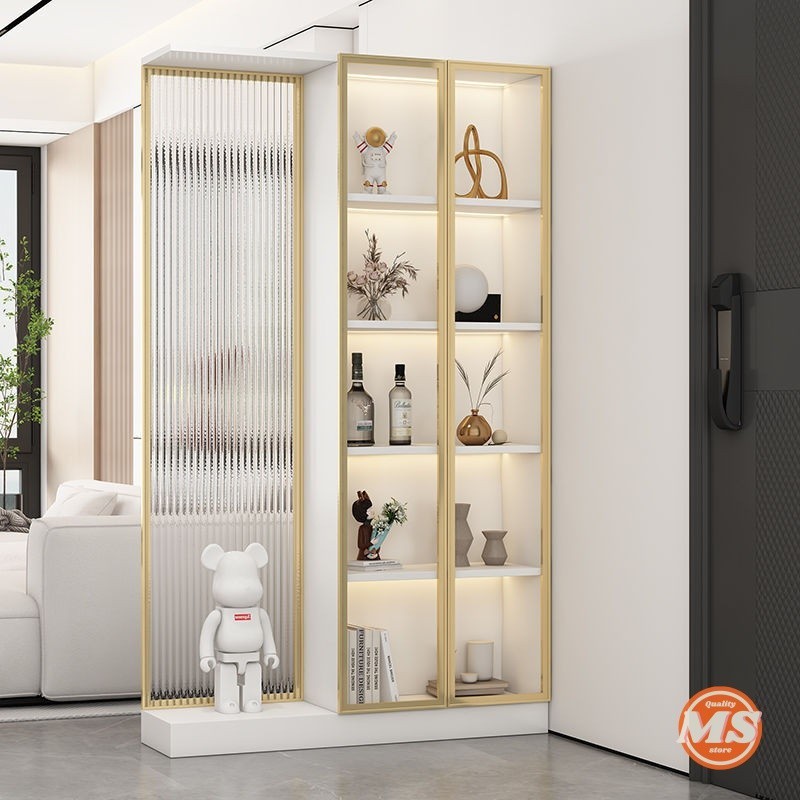 Minimalist Room Divider Cabinet Living Room Partition Glass Entryway ...