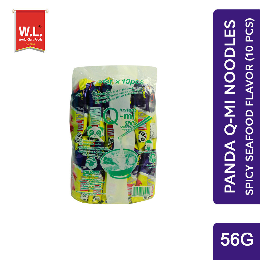 WL FOODS Panda Q-MI Instant Noodles Spicy Seafood 56g packed by 10's | Shopee Malaysia