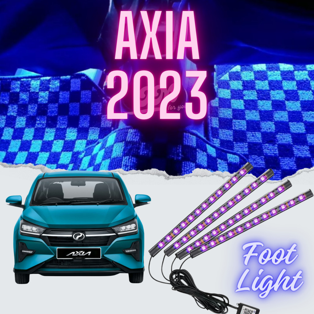 NEW AXIA 2023 LED FOOT LIGHT RGB Floor Ambient Light Lampu Kaki Kereta ...