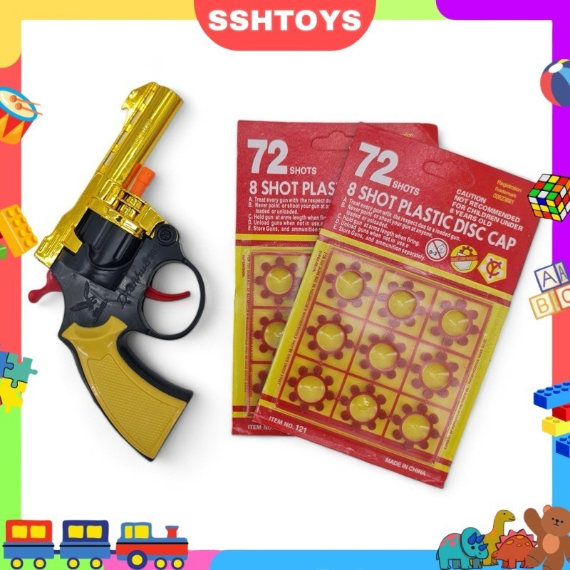 (x2 Bullet)8 Shot Plastic Disc Cap Toy Gun | Shopee Malaysia