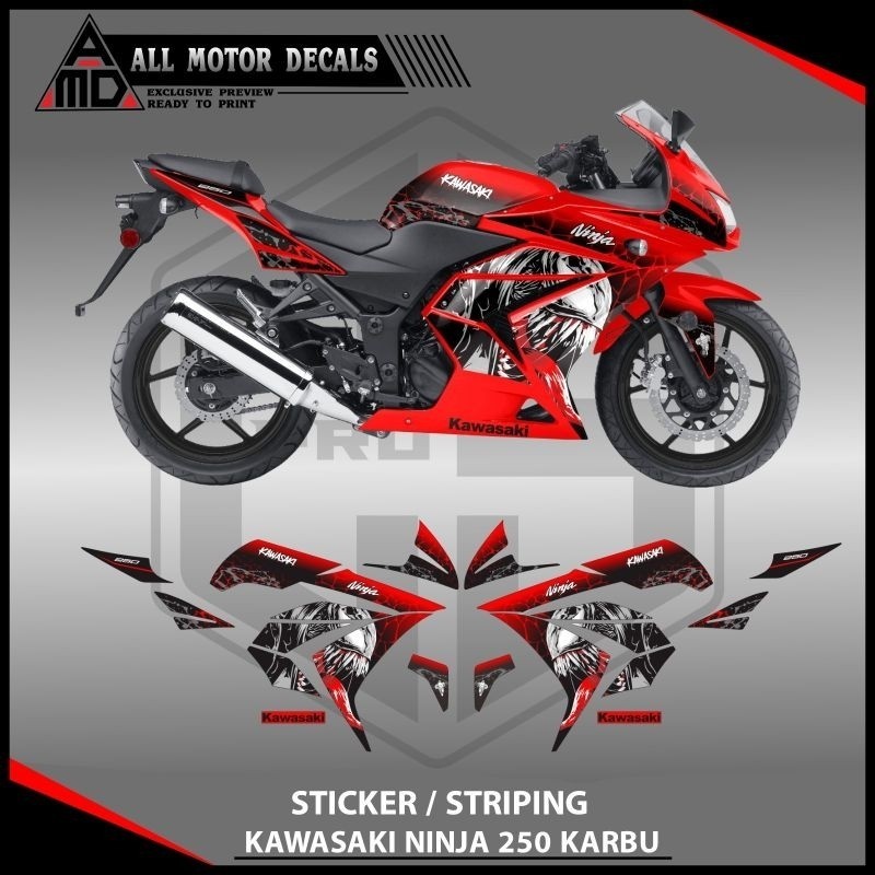 Sticker Ninja 250 Motif Livery Venom/Striping Kawasaki Ninja 250 ...