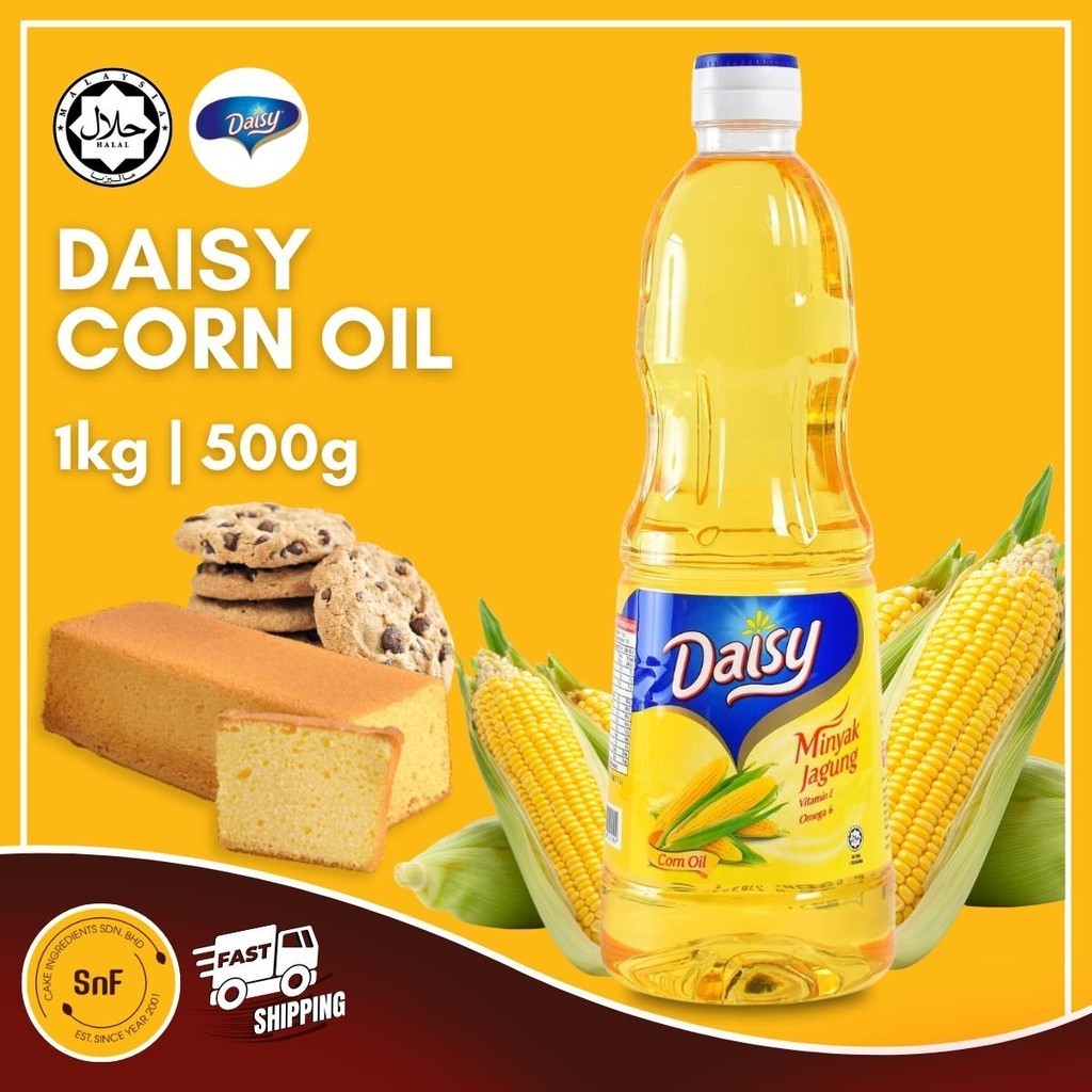 Daisy Corn Oil Minyak Jagung Halal 1kg 500g | Shopee Malaysia