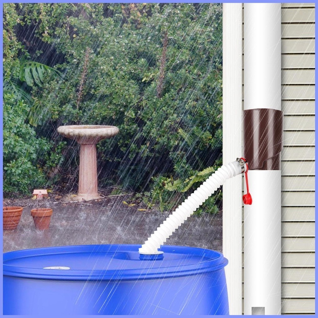Rainwater Collection System Weatherproof Downspout Rain Barrel Kit ...