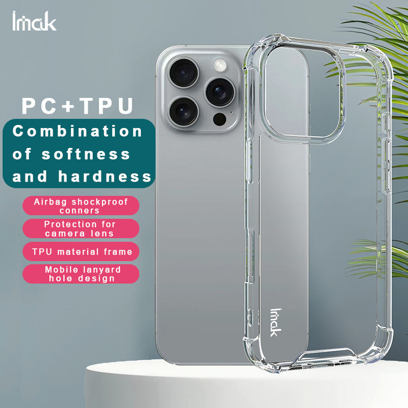 Original Imak for iPhone 16 Pro Max Shockproof Casing Clear Soft TPU ...