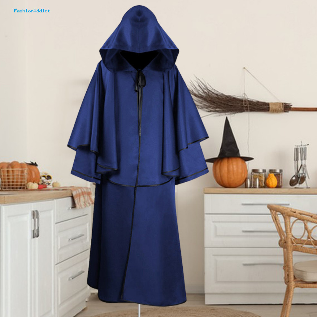 fa Halloween Cloak Death Cloak Costume Medieval Death God Hooded Cloak ...