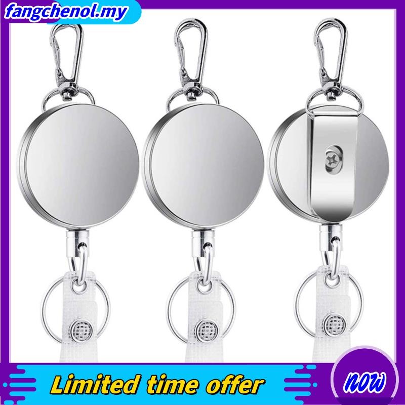 2Pcs Retractable Pull Key Ring ID Badge Lanyard Name Tag Card Holder ...
