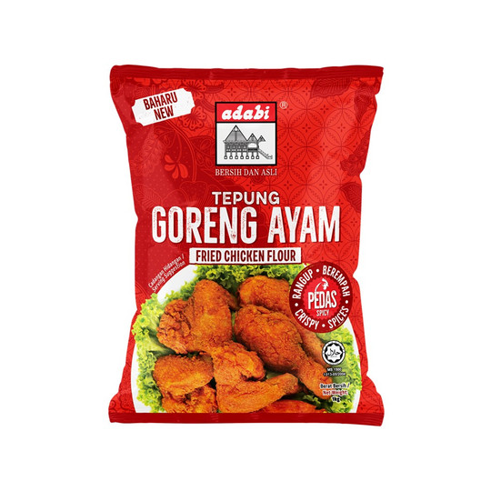 ADABI Tepung Goreng Ayam Asli Pedas Fried Chicken Flour Original Spicy ...