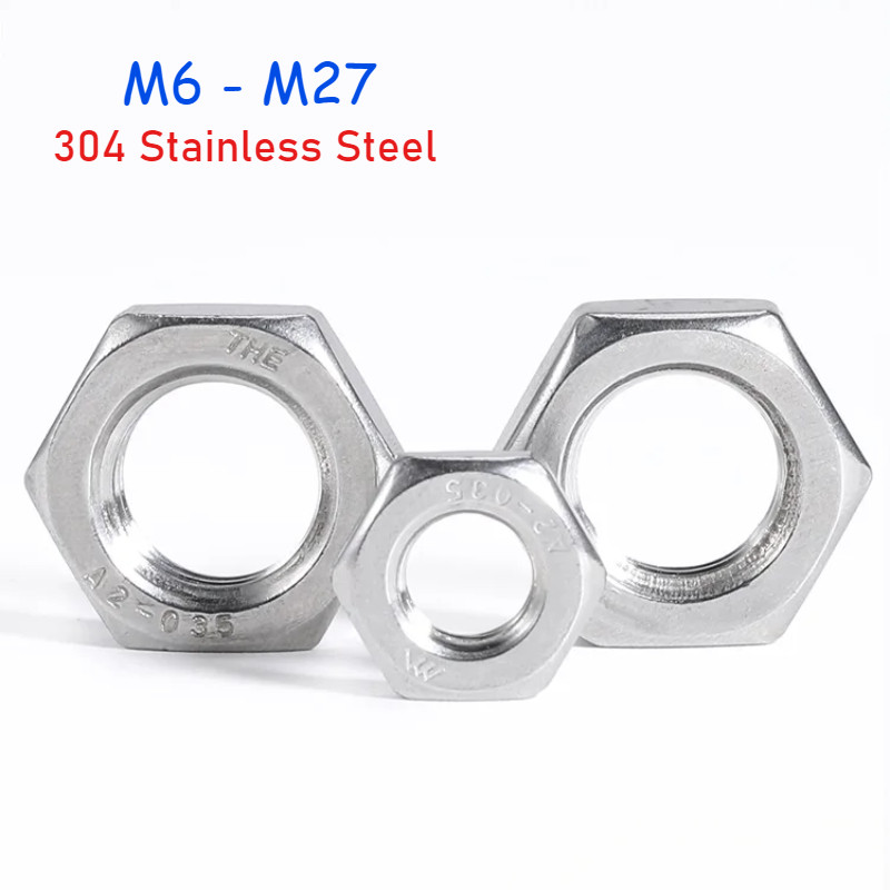 M6 M8 M10 M12 M14 M16-M27 304 Stainless Steel Fine Thread Hexagon Thin ...