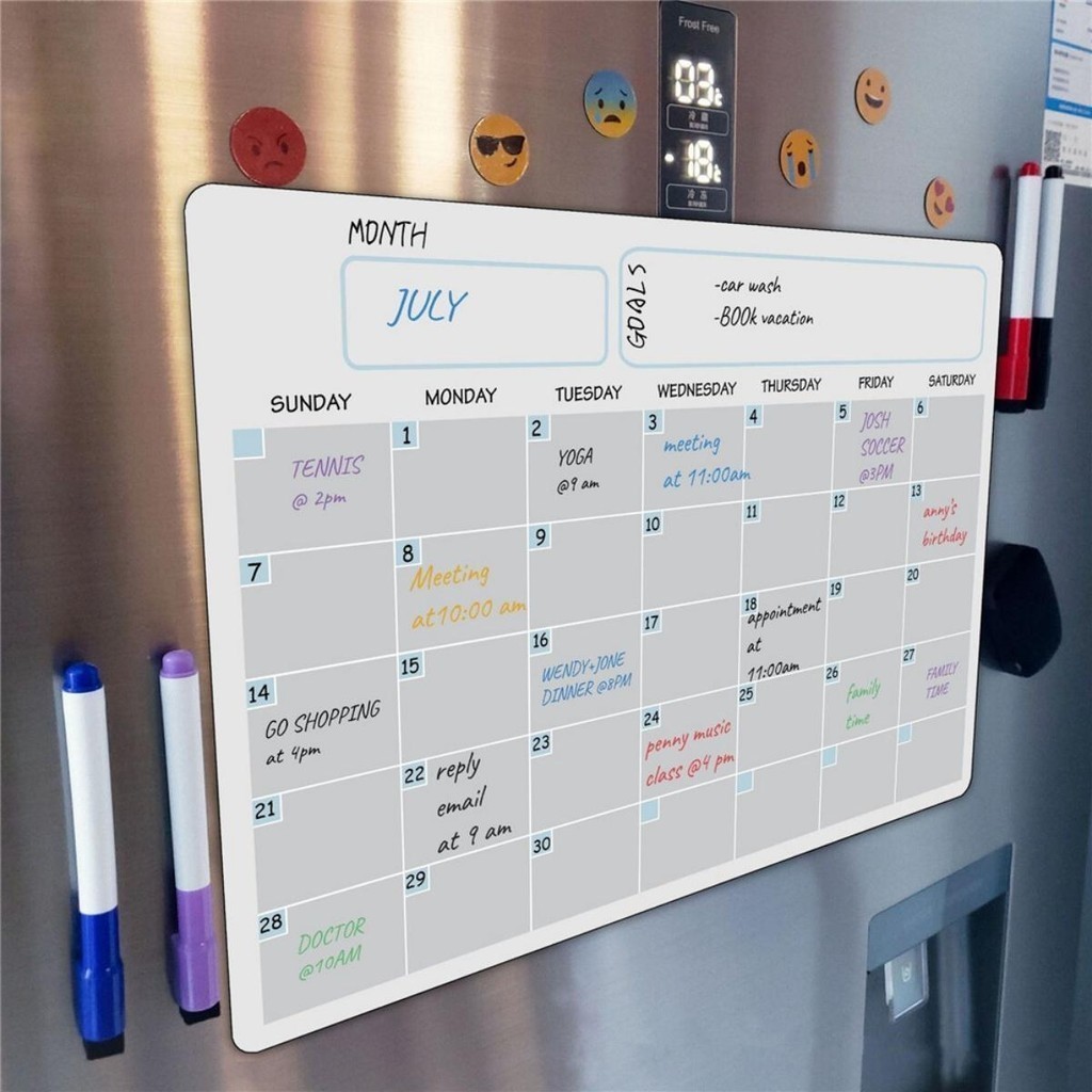 A3 Magnet Fridge Planner -Whiteboard Monthly Planner Magnetic Message ...